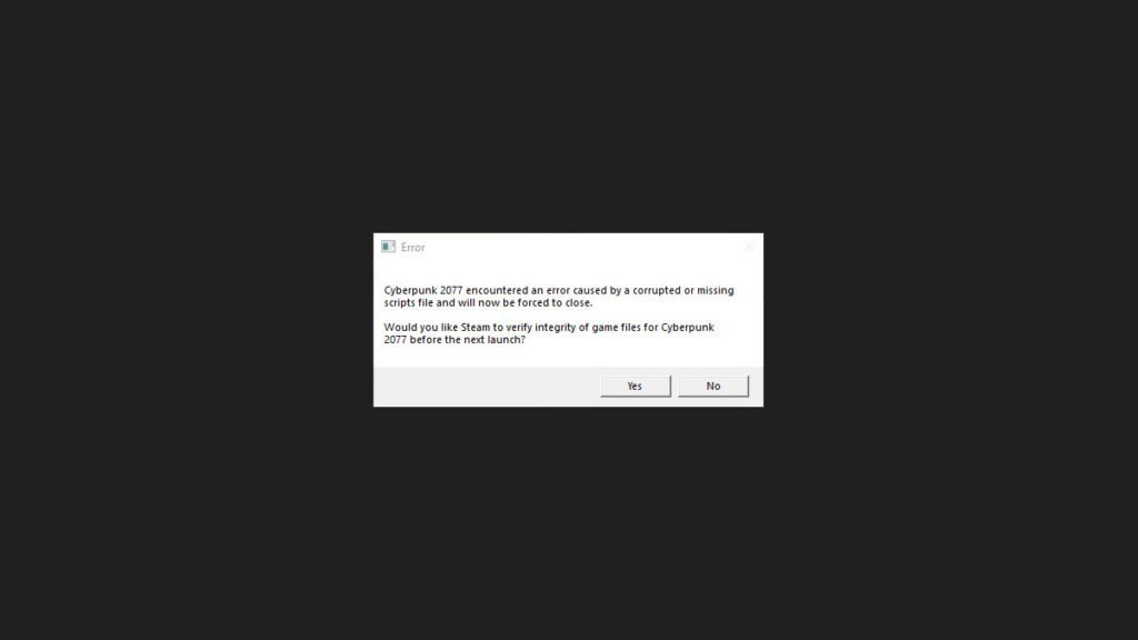 Cyberpunk 2077 Encountered an Error Caused by Corrupted or Missing ... Cyberpunk 2077 Encountered an Error Caused by Corrupted or Missing ...
